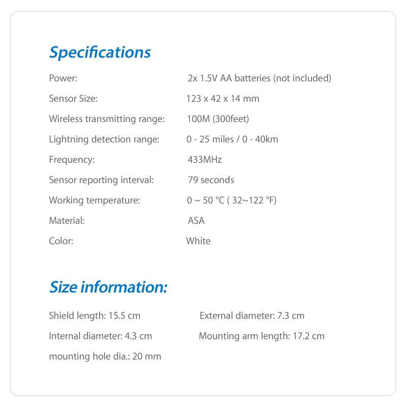 PanTech Weather Station Thunder and Lightning Sensor